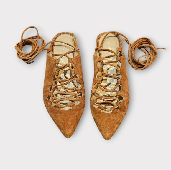 Stuart Weitzman | Shoes | Stuart Weitzman Tan Suede Lace Up Gladiator ...